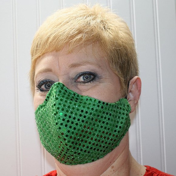 Hand Crafted | Accessories | Hand Crafted Face Mask Green Confetti Dot ...